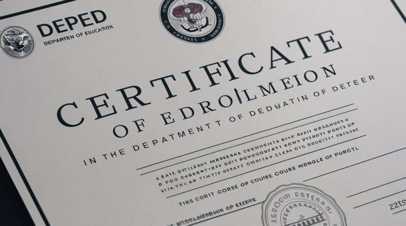 Certificate Of Enrollment DepEd COE - PRC Result